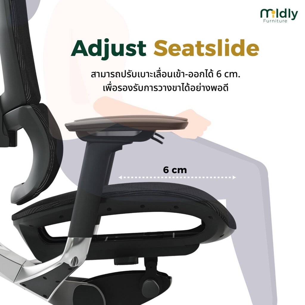 เก้าอี้ออฟฟิศสุขภาพ Mildly ลดอาการเจ็บกระดูกสันหลัง No.1เรื่องสุขภาพ